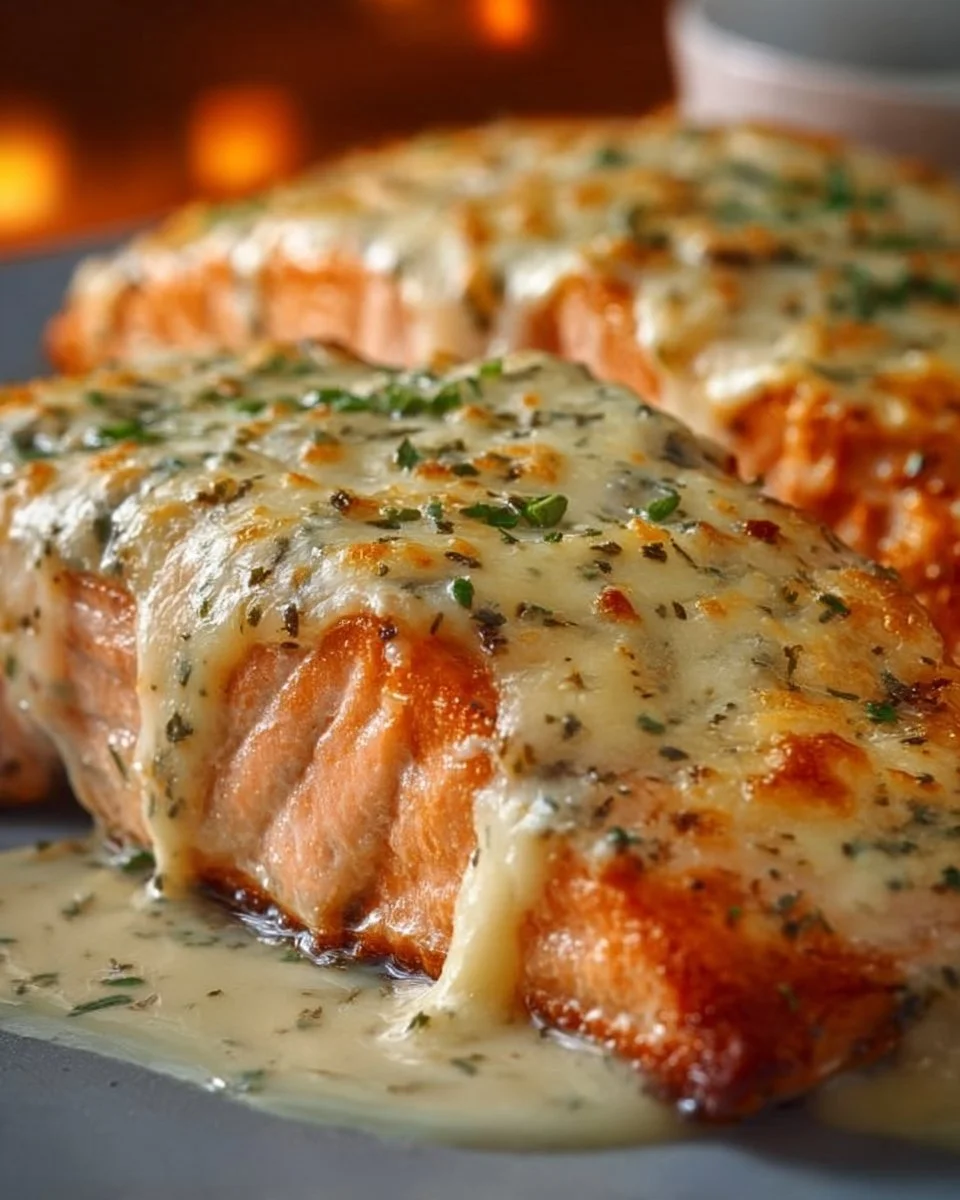 Baked Salmon with Mayo and Cheese